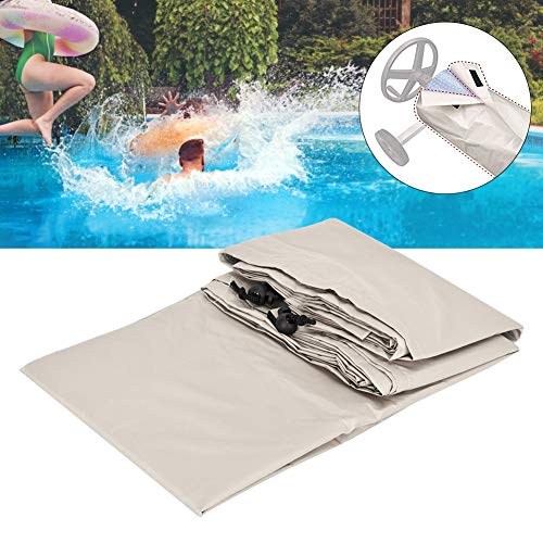 Pool Roll Cover Air Swimming Lightweight Beige Open Dustproof Waterproof Pool Protector for Outdoor Heavy Duty Garden(M550*96cm)