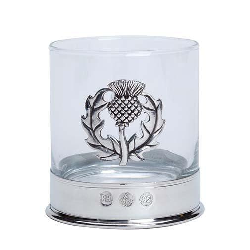 GaelSong Scottish Thistle Whisky Glass Pewter Handcrafted Celtic Barware for Scotch, Bourbon, Liquor and Cocktail Drinks Housewarming Men's Gift 11 Oz.