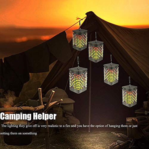 EOYIZW Solar Lantern Lights Outdoor Garden Decor, Upgraded 99LEDs Dancing Flickering Solar Hanging Flame Lights- IP65 Waterproof Tabletop Lamp Lanterns for Decor Garden Patio Path Deck Yard 1Pack