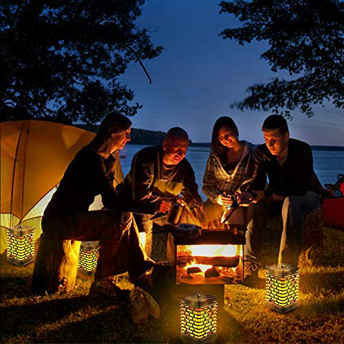 EOYIZW Solar Lantern Lights Outdoor Garden Decor, Upgraded 99LEDs Dancing Flickering Solar Hanging Flame Lights- IP65 Waterproof Tabletop Lamp Lanterns for Decor Garden Patio Path Deck Yard 1Pack