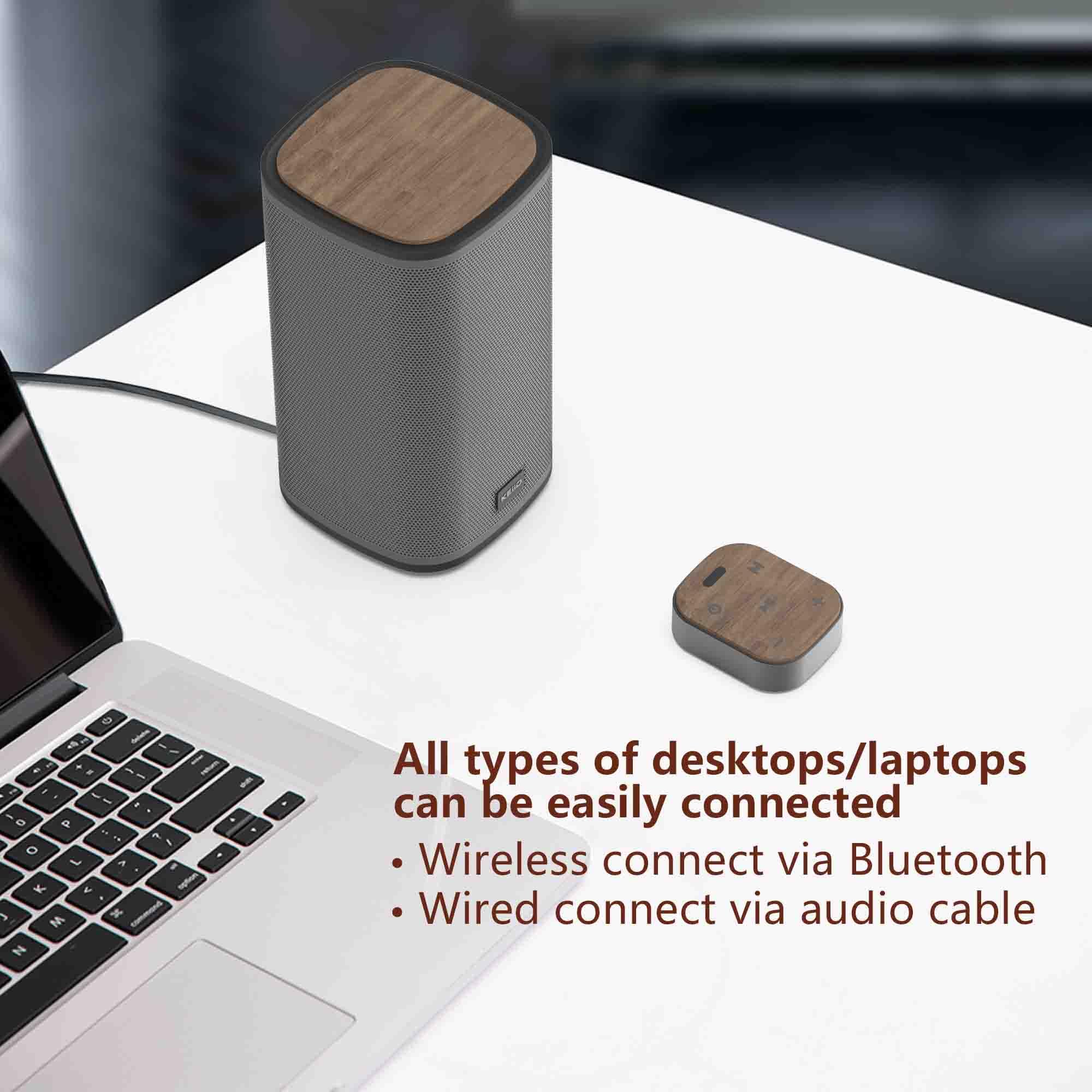 KEiiD 2.1 Bluetooth Computer Speakers with Wireless Subwoofer and Wireless Touchpad Control for Desktop Laptop PC Stereo Gaming Speakers, 4 EQ Modes, Aesthetic Style, 2025 New Model