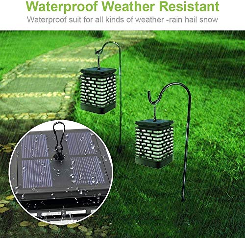 EOYIZW Solar Lantern Lights Outdoor Garden Decor, Upgraded 99LEDs Dancing Flickering Solar Hanging Flame Lights- IP65 Waterproof Tabletop Lamp Lanterns for Decor Garden Patio Path Deck Yard 1Pack