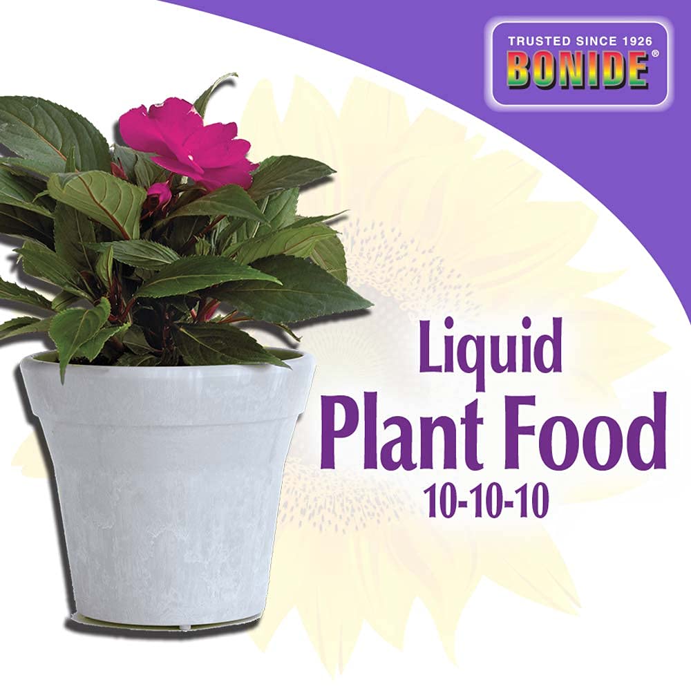 Bonide Houseplant Liquid Plant Food 10-10-10, 8 oz Concentrated Fertilizer for Indoors, Use Every Time You Water
