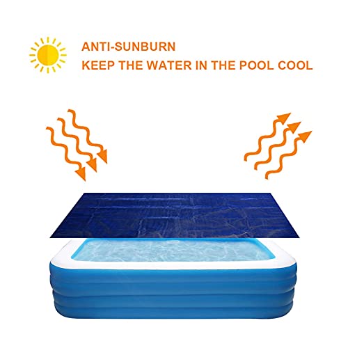 Pinklove Rectangular Swimming Pool Cover, Fits 1.85x1.5m Inflatable Rectangle Family Pool Cover Dustproof Square for Garden Outdoor Paddling Family Pools Protector