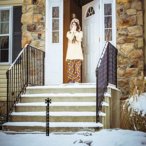 Table Saw Guide Track Insert Gift 24cm Snowflake Snow Measuring Instrument Snowmobile Snow Measuring Instrument Metal Snow Measuring Ruler Outdoor Garden Ornament Finger Power Level (Black, One Size)