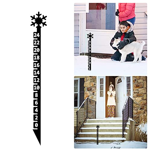 Table Saw Guide Track Insert Gift 24cm Snowflake Snow Measuring Instrument Snowmobile Snow Measuring Instrument Metal Snow Measuring Ruler Outdoor Garden Ornament Finger Power Level (Black, One Size)