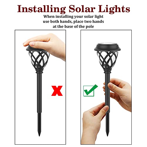Glintoper 12 Pack Solar Outdoor Pathway Lights, Solar Powered Landscape Lights, Waterproof Decorative Lighting Solar Garden Lights for Lawn Patio Yard Walkway Deck Driveway, Warm White