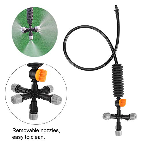 Shanrya 5-Head Nozzle Spray, Micro Irrigation System, Mist Cool Nozzle Roof Cooling for Garden Irrigation