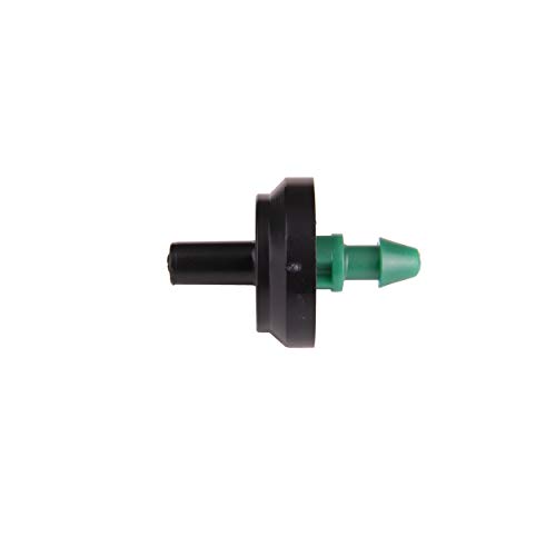 Raindrip PC8050B 2 GPH Pressure Compensating Drippers, 50 Per Bag Maintains Constant Water Flow to Irrigation Line, 50-Pack, Green/Black
