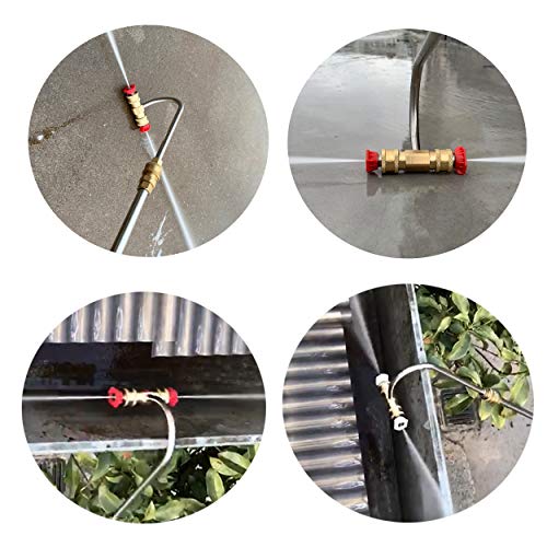 Tool Daily Gutter Cleaner Attachment for Pressure Washer, with 4 Nozzles Tips, 1/4 Inch Quick Connect, 4000 PSI