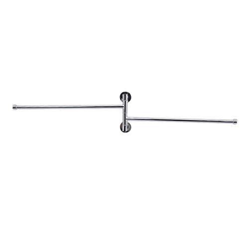 LIRUXUN Stainless Steel Brushed Towel Rack, Bathroom Towel Bars Swivel Towel Rail, 2 Arm Wall Mounted Hand Towel Rack Holder