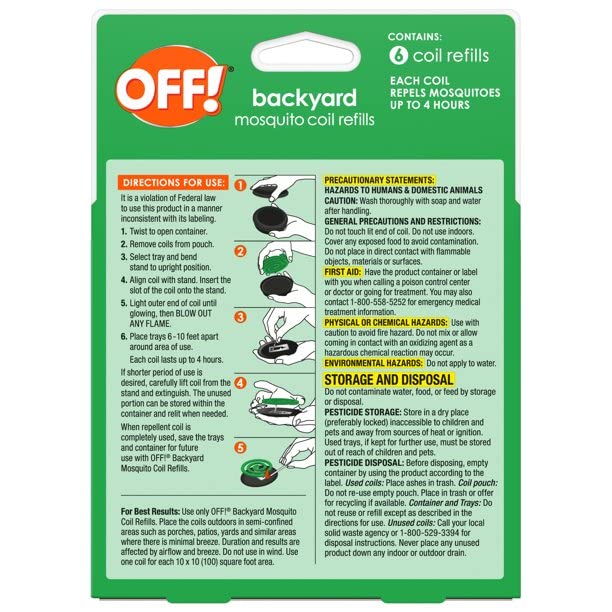 OFF!. S C Johnson Country Fresh Scent Mosquito Coil III Refills, 6 Refills (Pack of 6)