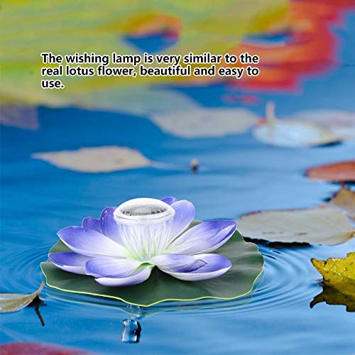 Raguso Waterproof Floating Lamp, 7-Colors Waterproof LED Garden Pool Light, Solar Floating Lotus Flower Lantern for Garden,Yard, Swimming Pool(Purple)