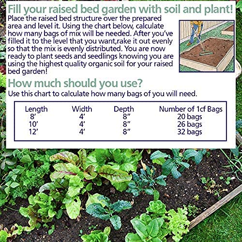 Coast of Maine Castine Blend Organic Raised Bed Soil Mix with All Natural Ingredients for Vegetables, Herbs, and Flowers, 1 Cubic Feet (10 Pack)