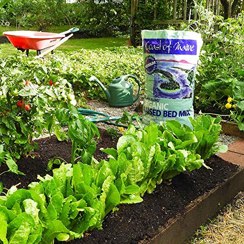 Coast of Maine Castine Blend Organic Raised Bed Soil Mix with All Natural Ingredients for Vegetables, Herbs, and Flowers, 1 Cubic Feet (10 Pack)