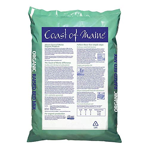 Coast of Maine Castine Blend Organic Raised Bed Soil Mix with All Natural Ingredients for Vegetables, Herbs, and Flowers, 1 Cubic Feet (10 Pack)