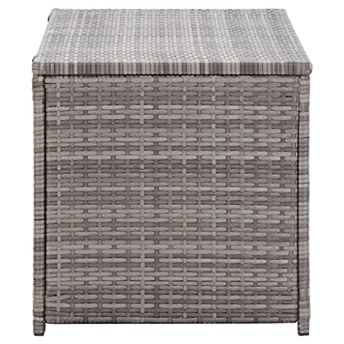 Large Poly Rattan Deck Box Outdoor Storage Boxes for Patio Furniture, Outdoor Cushions, Garden Tools and Pool Supplies-Waterproof,39.4"x19.7"x19.7" Gray