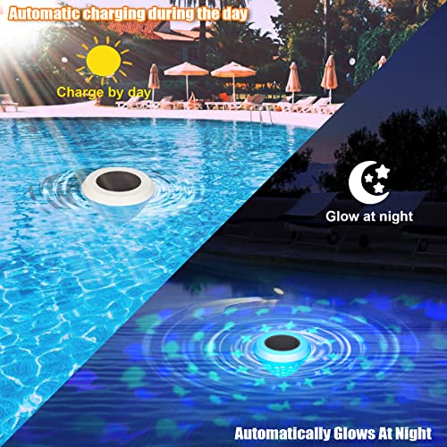 Solar Floating Pool Lights,Color Changing Fish Pattern Swimming Pool Lights,Glow in The Dark LED Pool Floating Fish Lights,IP67 Waterproof Outdoor Pool Lights That Float for Pool,Pond,Hot tub-2 PACK