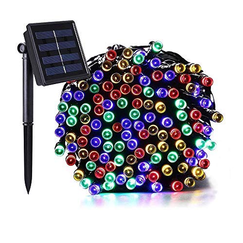 UCTEK Solar String Lights, 200 LED 72ft LED String Lights Waterproof, 8 Modes Fairy Garden Decorative Lighting for Indoor Outdoor Home Garden Patio Halloween Party Xmas Trees and Holiday Multicolor