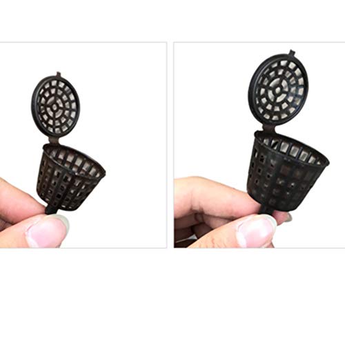 Happyyami 100Pcs Fertilizer Baskets Plastic Portable- Fertilizer Orchid Basket Fertilizer Mesh Basket with Lid Bonsai Fertilizer Box