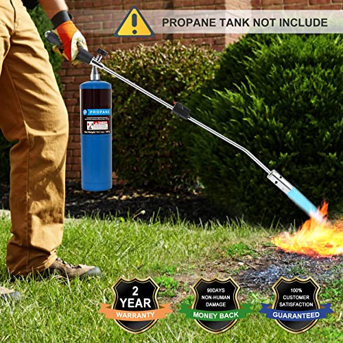 Weed Torch Propane Burner,Blow Torch ,50,000BTU,Gas Vapor, Self Igniting , with Flame Control Valve and Ergonomic Anti-slip Handle