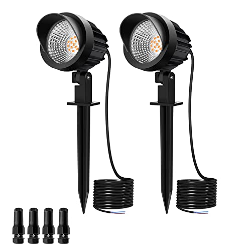 MEIKEE Landscape Lights Low Voltage 7W LED Landscape Light Outdoor Spotlight Led Pathway Lights Landscape Light IP66 Waterproof for Driveway, Yard, Lawn, Flood, Outdoor Garden Lights(2 Pack)