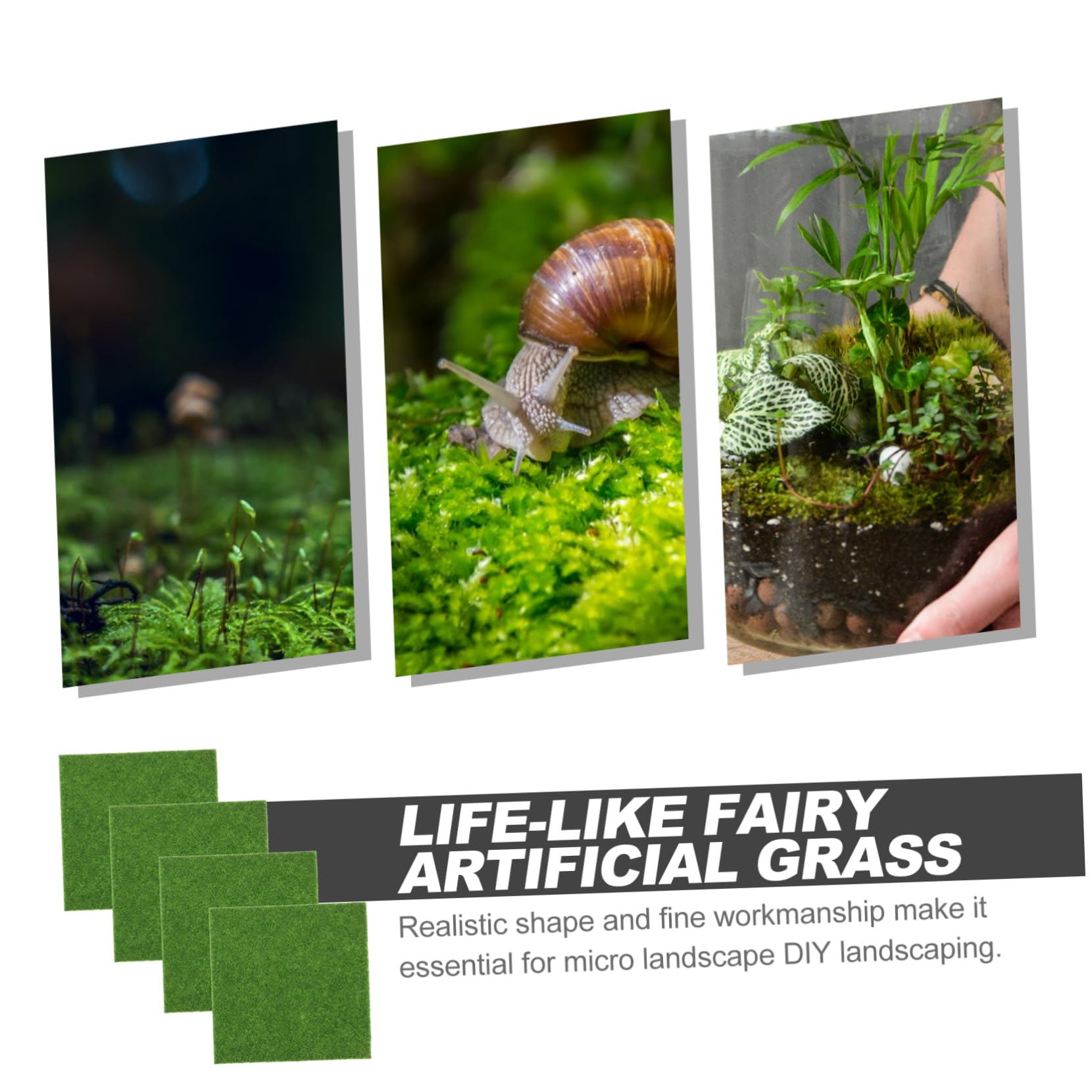 GANAZONO 16 pcs Fairy Grass Outdoor Grass Tiles Craft Decor Artificial Garden Grass Outdoor Area Rug Artificial Lawn Decoration Turf Grass Patio Turf Mat Fake Greenery Flaky Artificial Tree