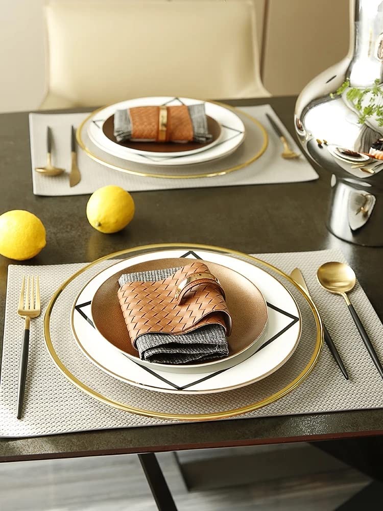 UpcoT Plates Set Steak Dish Salad Bowl Bone China Dish Cutlery Food Tray Dinnerware Set Tableware Food Container Pasta Dish