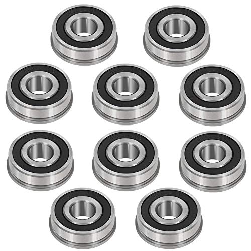 Bonbo 10Pcs Flanged Ball Bearings ID 5/8" x OD 1-3/8" for Lawn Mower, Wheelbarrows, Carts & Hand Trucks Wheel Hub, Alternative to Snapper, JD, MTD, Marathon AYP Etc, Deep Groove Ball Bearing