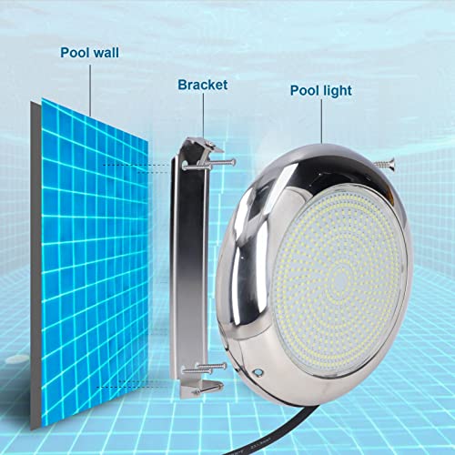 DJDK Pond Lights,Stainless Steel LED Pool Light 12V 35W White Color IP68 Waterproof LED Underwater Pond Lights with 468 Light Chips for Garden Swimming Pools(Shell Without Pattern)