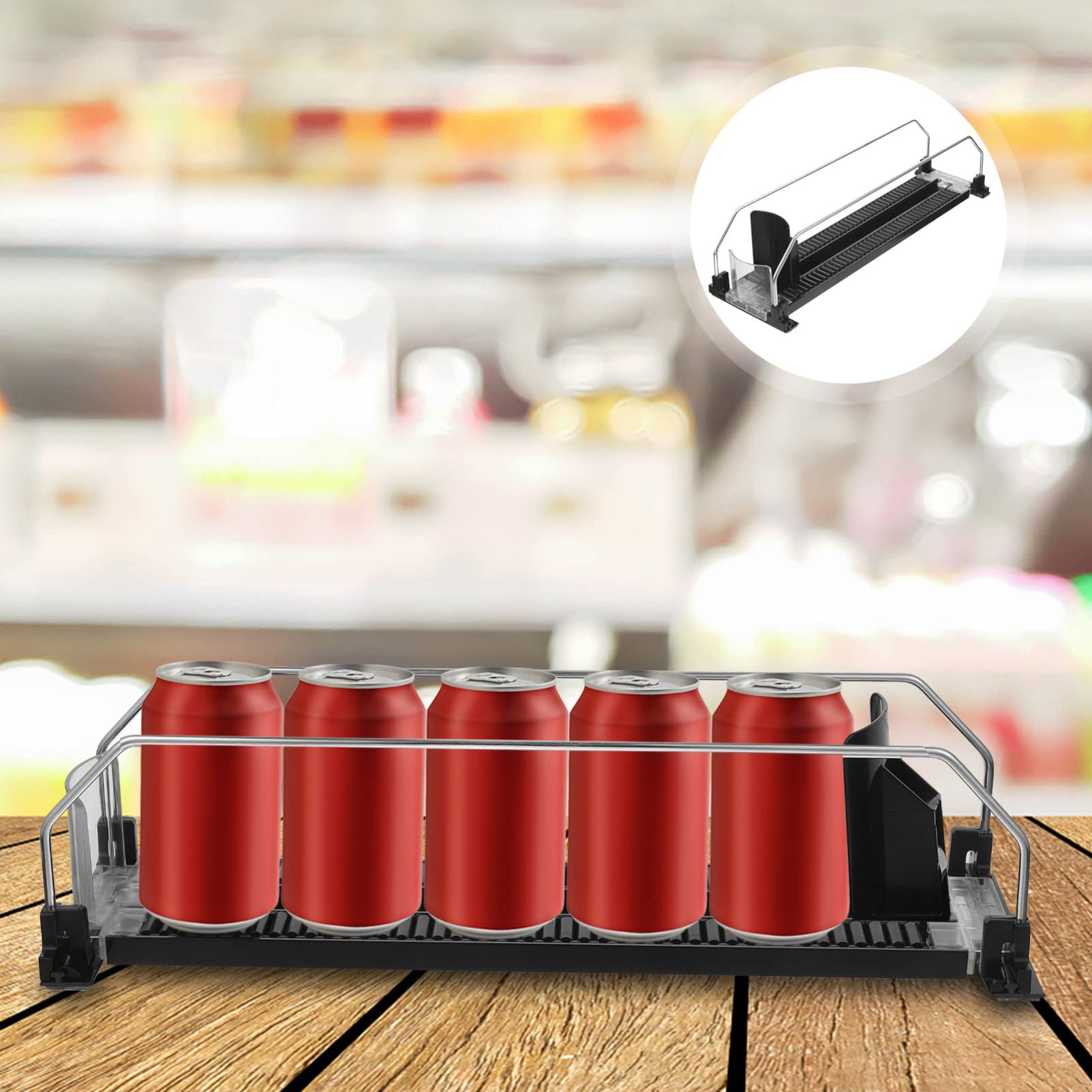 UKCOCO Supermarket Shelf Pusher Beverage Shelf Glide Fridge Bottle Can Organizer (300-310MM )