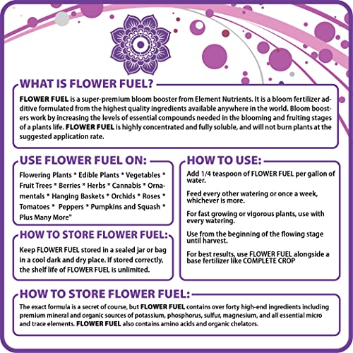 Bloom Booster and Yield Enhancer for Plants - Bigger, Heavier, Healthier Harvests, for Use in Soil and Hydroponics - Super Concentrated Phosphorus and Potassium - Flower Fuel 1-34-32, 250g