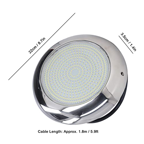 DJDK Pond Lights,Stainless Steel LED Pool Light 12V 35W White Color IP68 Waterproof LED Underwater Pond Lights with 468 Light Chips for Garden Swimming Pools(Shell Without Pattern)