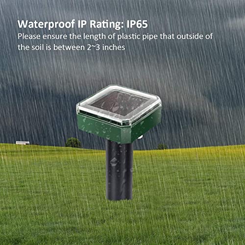 [4 Pack] Solar Sonic Mole Repellent Gopher Repellent Groundhog Detergent Protect Outdoor Lawn and Garden (4)