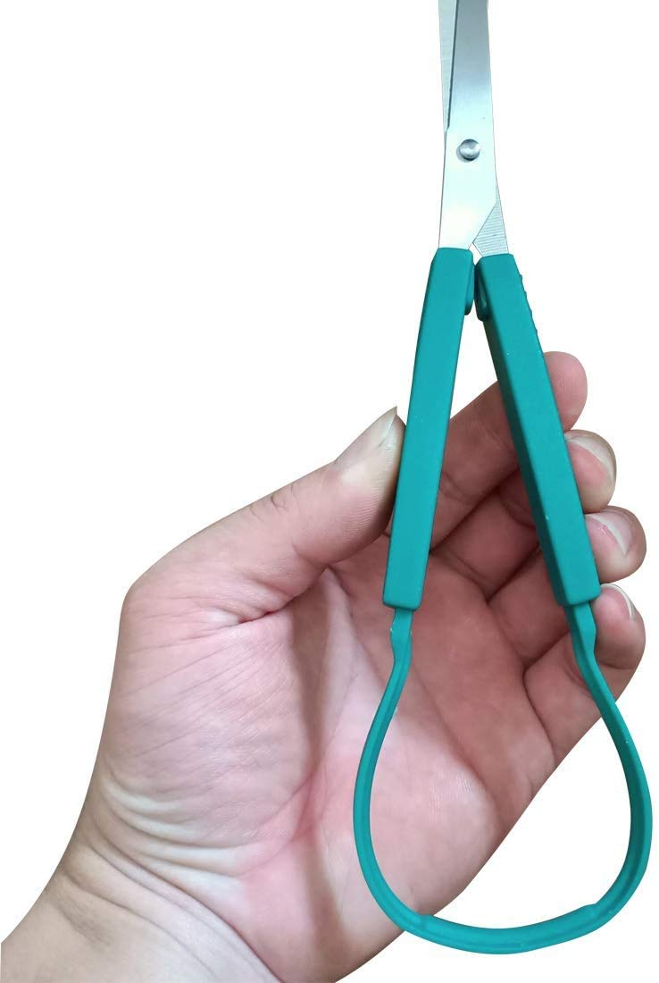 YITUAL 2 Pairs Large Left Hand Loop Scissors, Learning Scissor, Special Needs Friendly, Makes crafting easier, Educational Supplies for Developing Fine Motor Skills, 8 Inches, Green