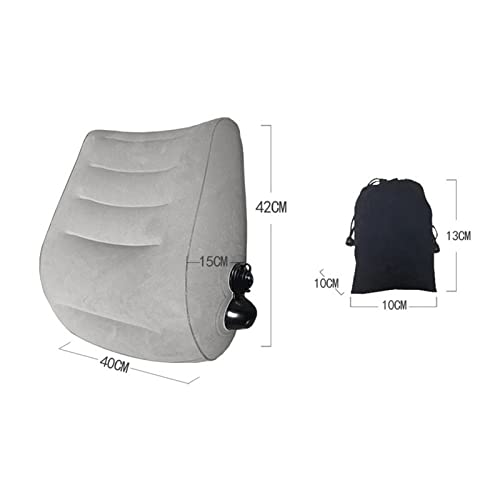 MYRRHE Travel Pillows, Multi-Purpose Push-Type Inflatable Waist Pillow Portable Travel Office PVC Flocking Pillow Leg Cushion Waist Support