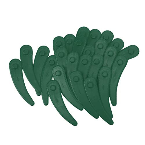 Lawn Mower Accessories Durable Flexible ABS Lawn Mower Blades 25 Pieces for Garden (Green)