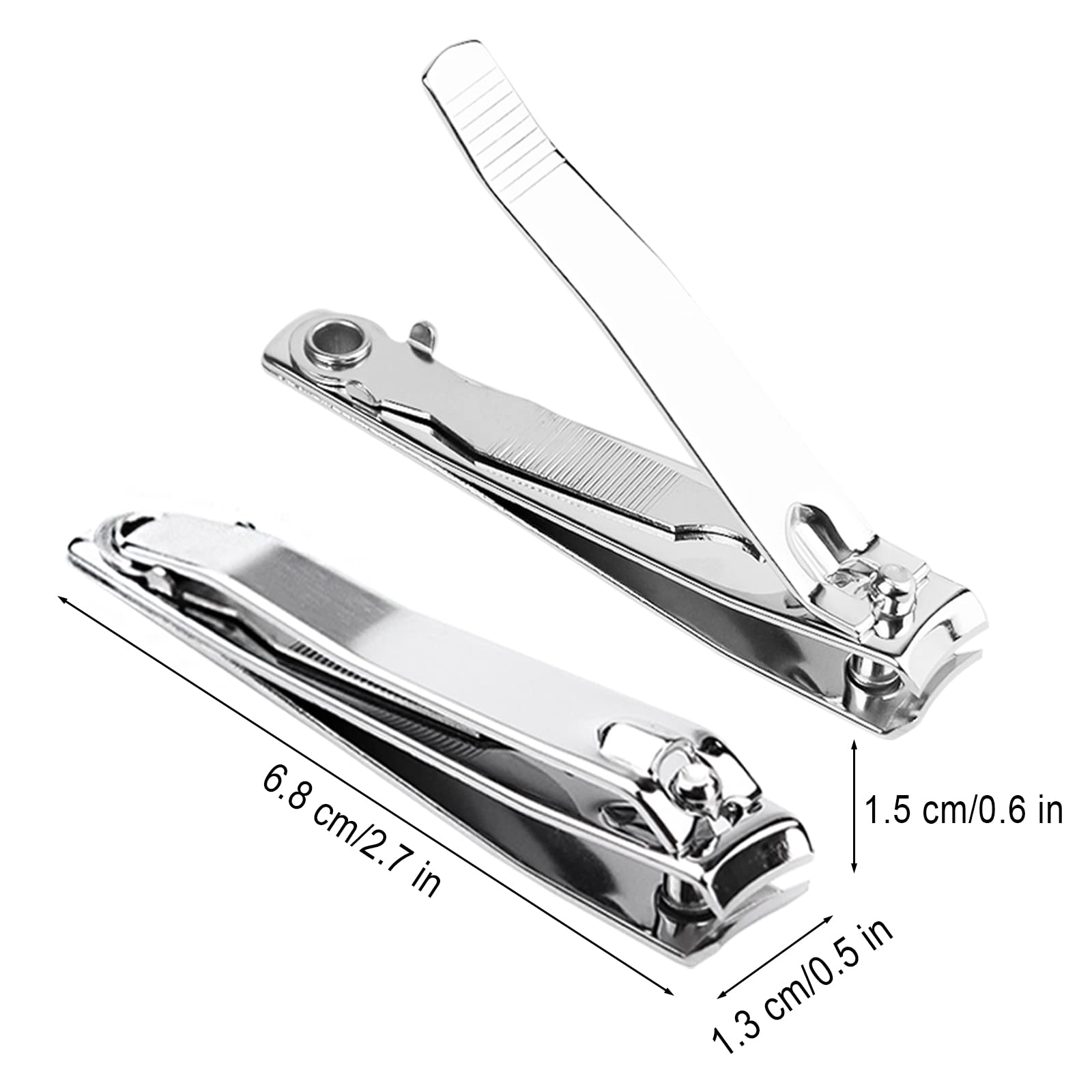 Thickened Stainless Steel Nail Clippers with Nail File, Nail Clippers Bulk,Bulk Nail Clippers for Homeless Individually Wrapped, for Homeless,Shelter, Air Bnb, Hotel 2.7inches (50 PCS)