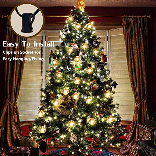 BRILLIHOOD 50ft LED G40 String Lights Outdoor Patio String Lights with 52 Bulbs, Warm White, Outdoor Waterproof Hanging String Light for Garden Bistro Wedding Party Pergola Backyard Decor