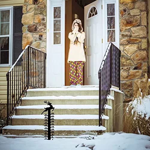 Gift 24cm Snowflake Snow Measuring Instrument Snowmobile Snow Measuring Instrument Metal Snow Measuring Ruler Outdoor Garden Ornament Small Magnetic Level Bubble (Black, One Size)