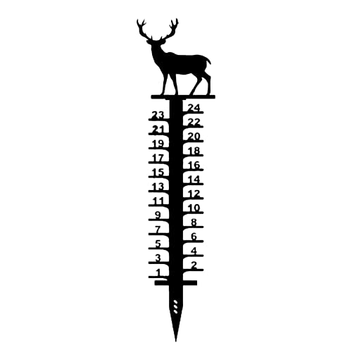 Gift 24cm Snowflake Snow Measuring Instrument Snowmobile Snow Measuring Instrument Metal Snow Measuring Ruler Outdoor Garden Ornament Pole Wrap Foam (Black, One Size)