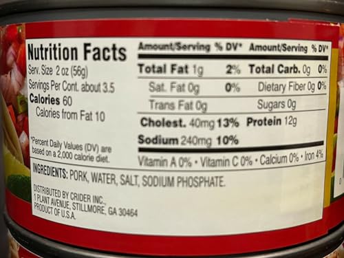 Pack of 15 Harvest Creek Pulled Pork in Water 12oz Cans No artificial flavor No artificial color Product of USA A healthy, low-fat option that's fully cooked and ready to eat