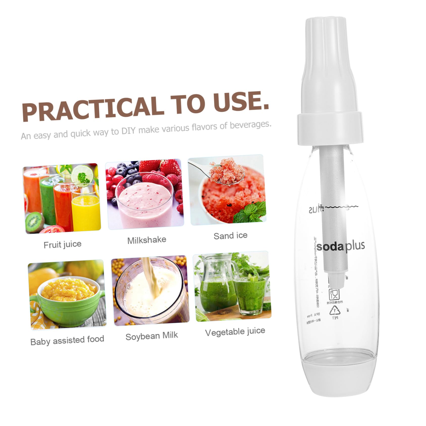 OKUMEYR 1pc Sparkling Water Machine Carbonating Beverages Maker Seltzer Water Machine Co2 Water Carbonator Soda Maker Machine for Home Chemical Machine Food Grade Bpa Bubble White