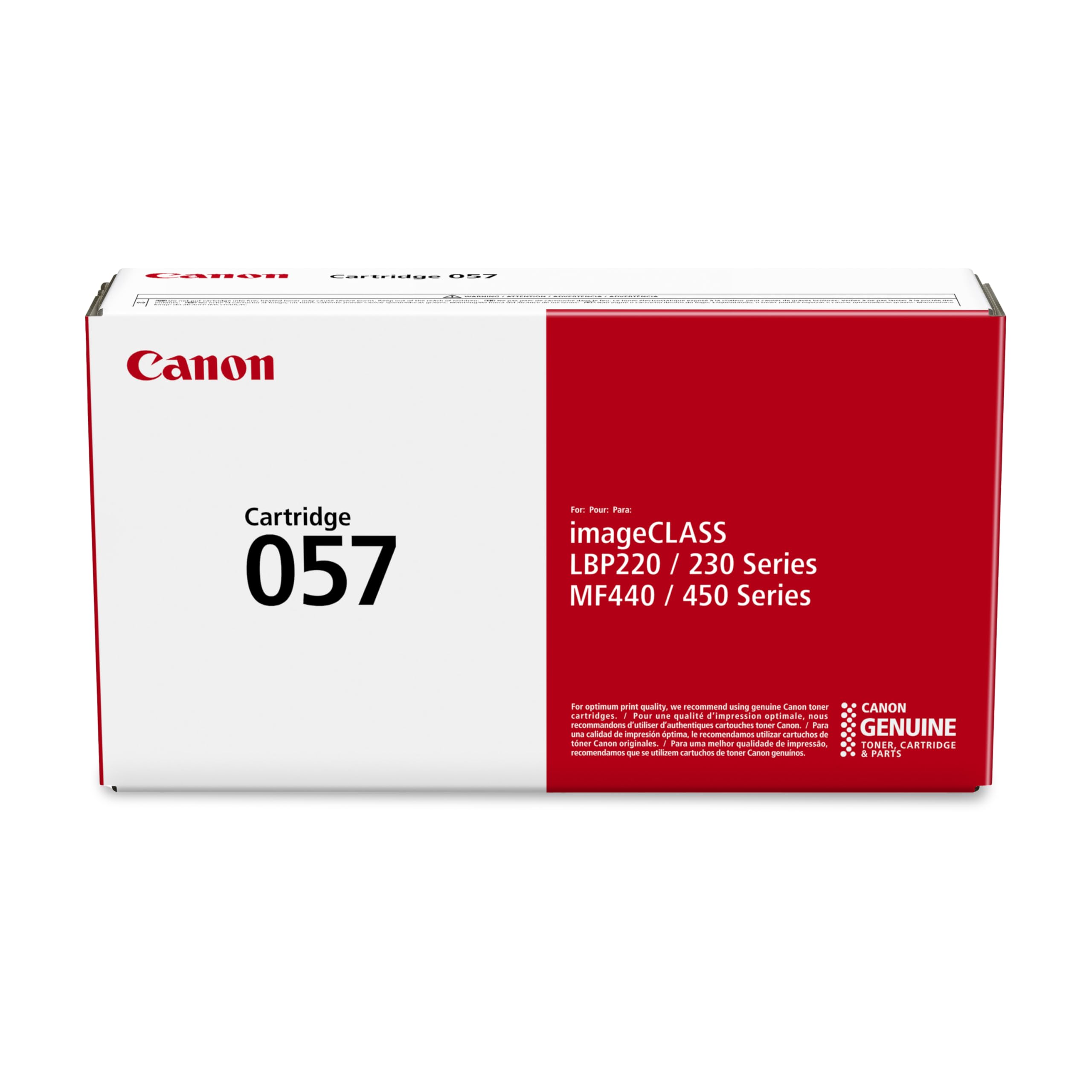 Canon Genuine Toner Cartridge 057 Black (3009C001), 1-Pack, for Canon imageCLASS MF449dw, MF448dw, MF445dw, LBP228dw, LBP227dw, LBP226dw Laser Printers, Standard