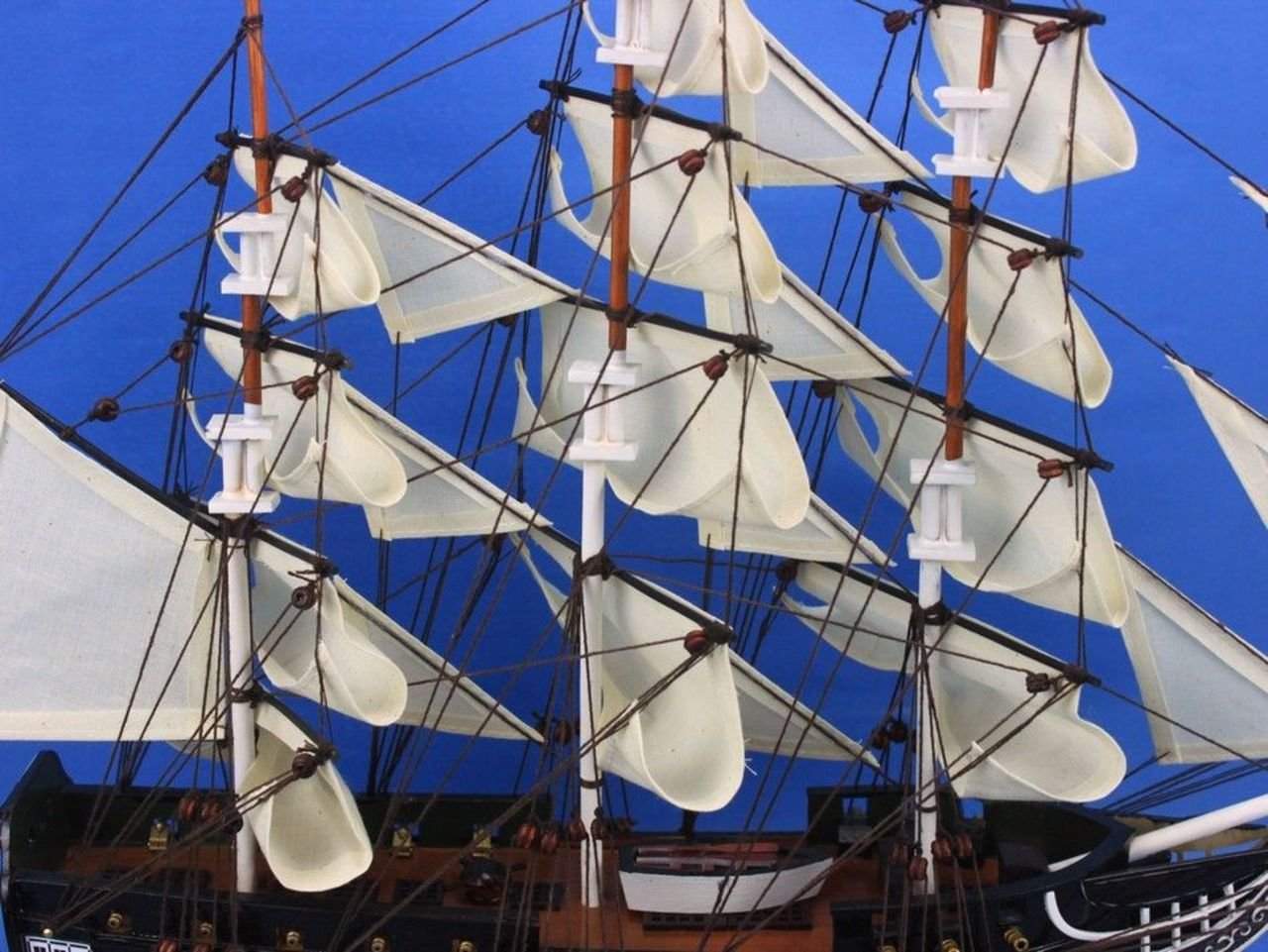 Hampton Nautical Wooden USS Constitution Tall Model Ship, 24" , Brown