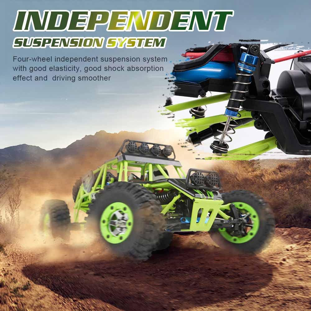 GuliTech WLtoys High-Speed RC Car 12427 12428 2.4G 1:12 4WD Crawler Remote Control RC Car with LED Light Two Battery Buggy Vehicle Trucks Toys Kid (12427 2 * 1500)