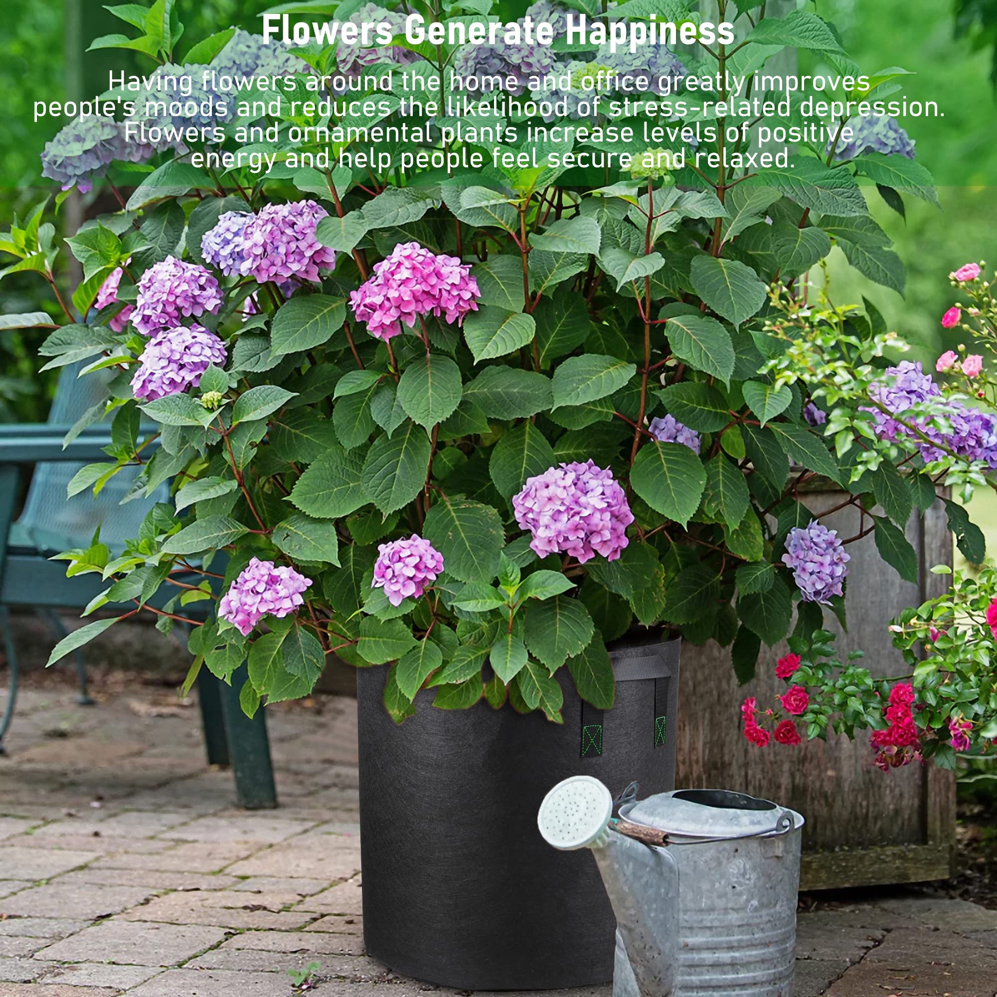Growpropel 7 US Gallon 8 Pack Tall Grow Bags for Vegetables, Heavy Duty Nonwoven Aeration Fabric Deep Grow Pots with Handles