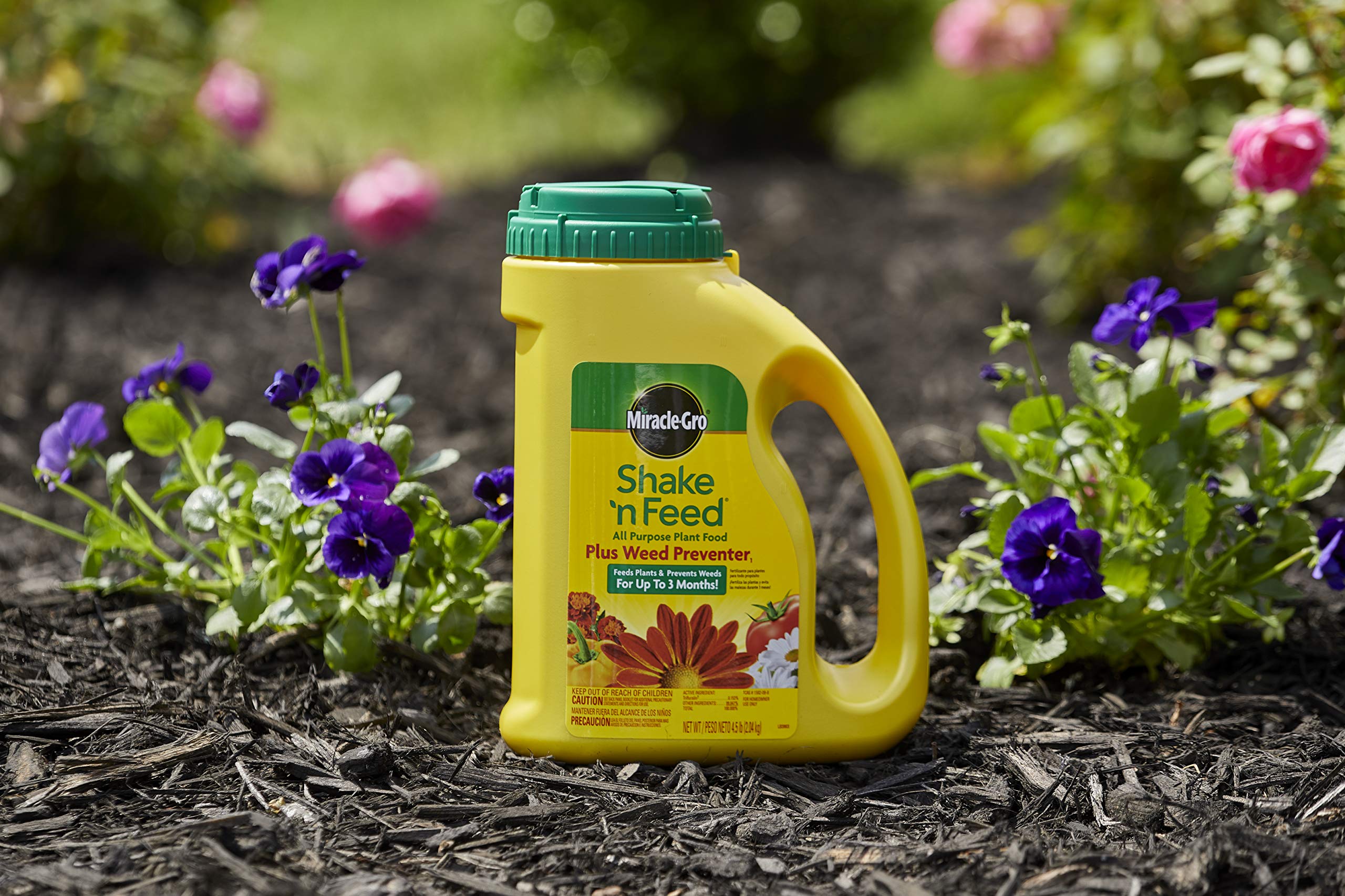 Miracle-Gro 1038361 Shake 'N Feed All Purpose Plant Food Plus Weed Preventer1, 4.5 lb