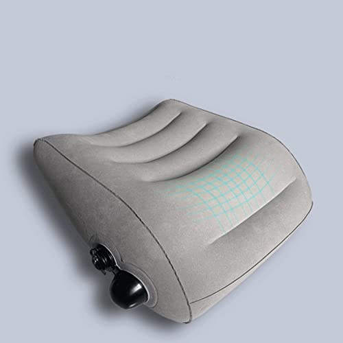 MYRRHE Travel Pillows, Multi-Purpose Push-Type Inflatable Waist Pillow Portable Travel Office PVC Flocking Pillow Leg Cushion Waist Support