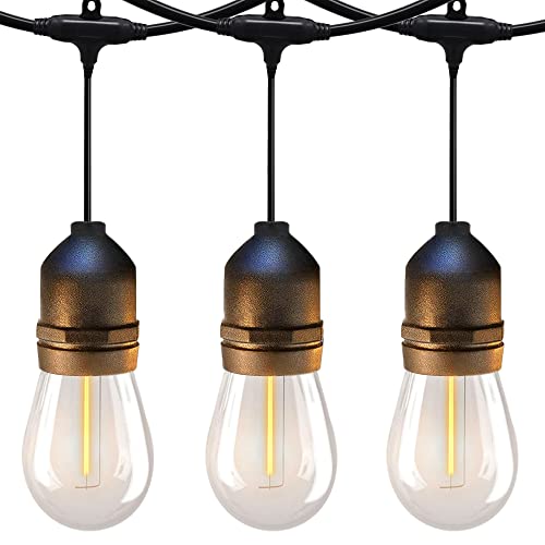 OYYPTDZM Outdoor String Lights 49 Feet Patio Lights Waterproof with 15 Lamp Heads Connectable Hanging Light for Backyard Porch Balcony Garden E26 Bulb Not Included
